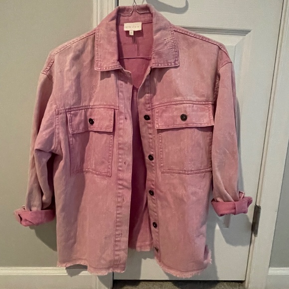 Jackets & Coats | Ladies Pink Denim Shacket | Poshmark